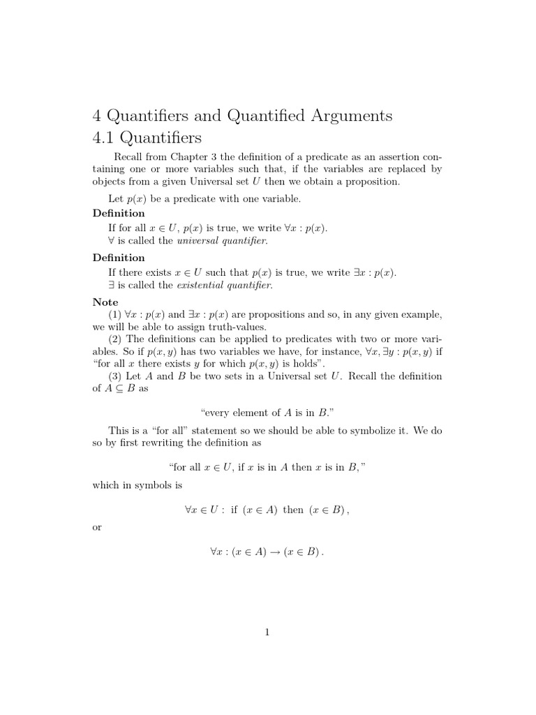 Quantifiers and Quantified Arguments-1 | PDF | Argument | Proposition