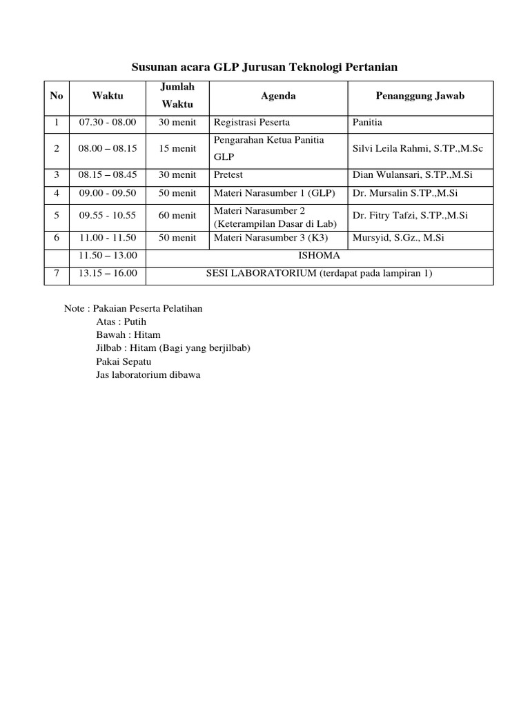 Susunan Acara GLP JTP Ke3 2023 | PDF