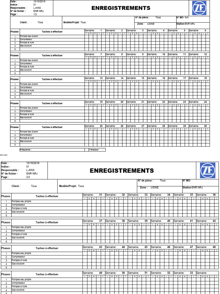 Liste Des Taches Quotidiennes | PDF