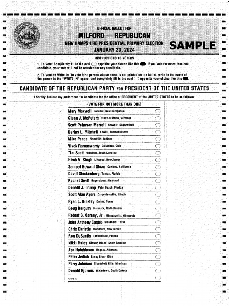 Republican Sample Ballot - January 2024 | PDF