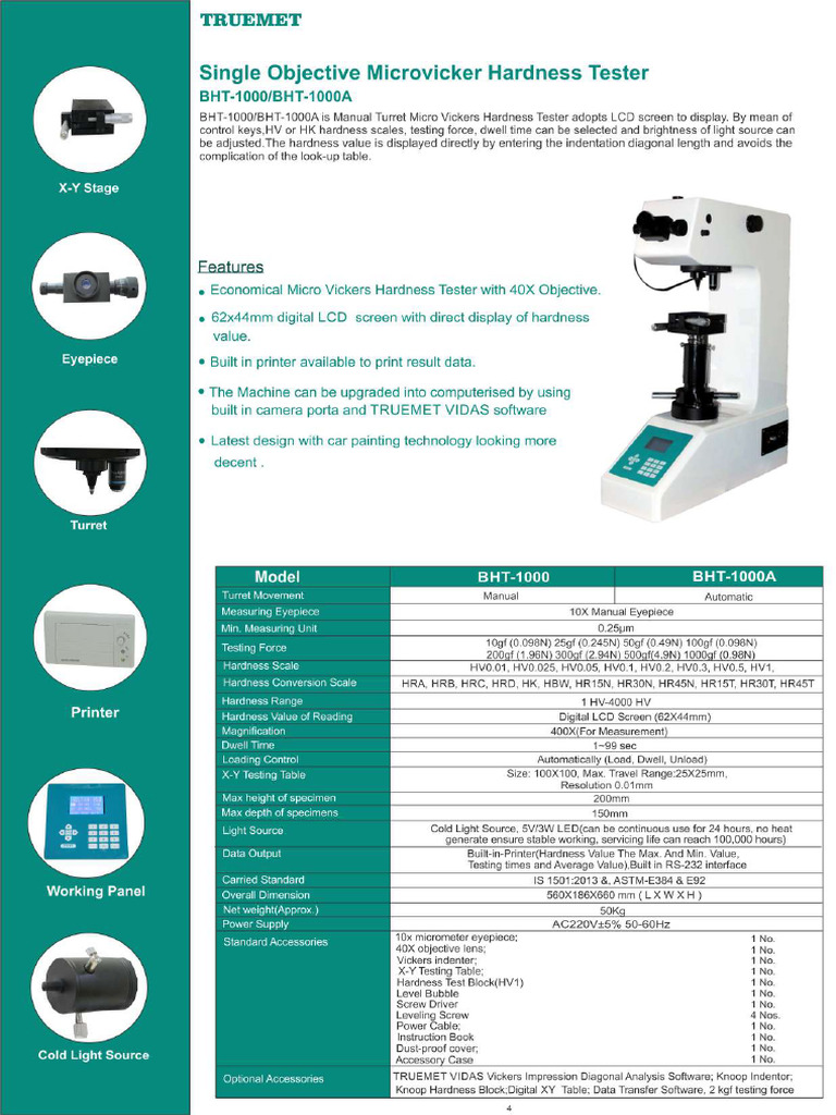 Micro Vickers Hardness Testing Machine | PDF