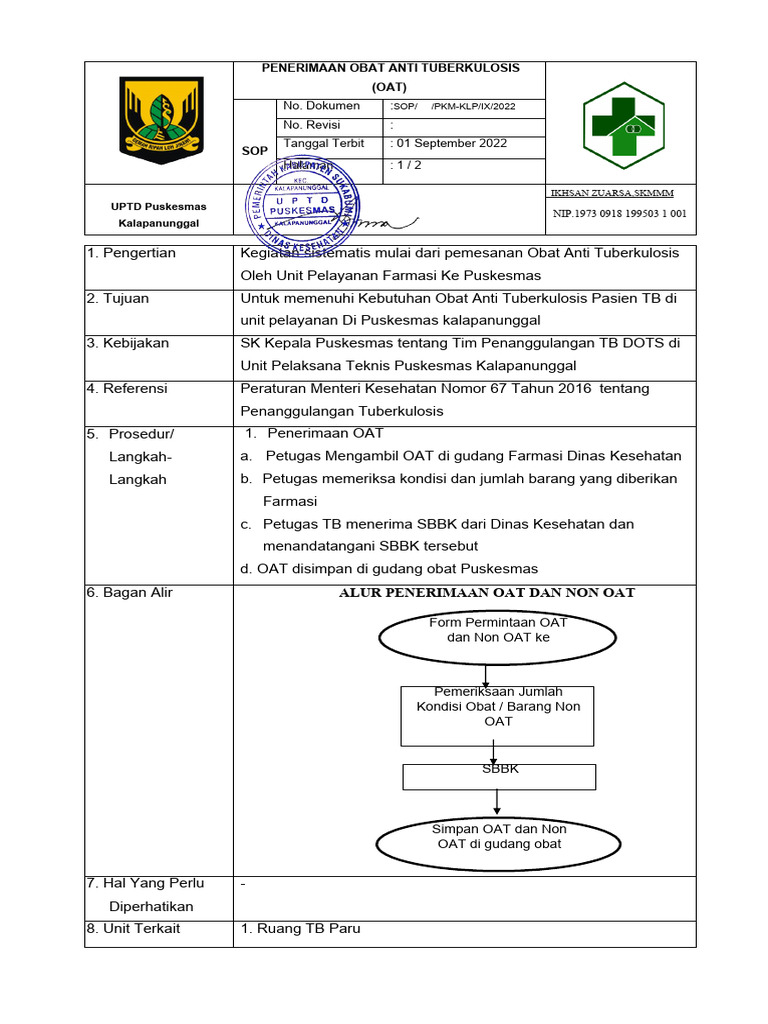 4.4.1.d - SOP Penerimaan OAT | PDF | Sains & Matematika