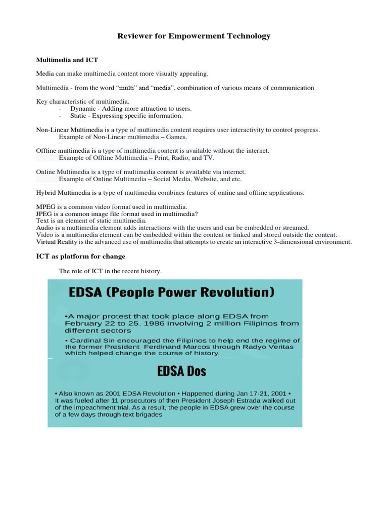 Reviewer For EmpTech 2nd Quarter | PDF | Multimedia | Communication