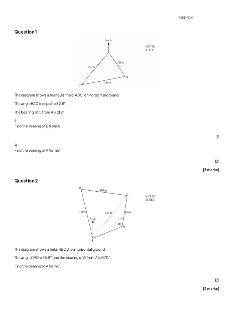 Bearings Practice | PDF