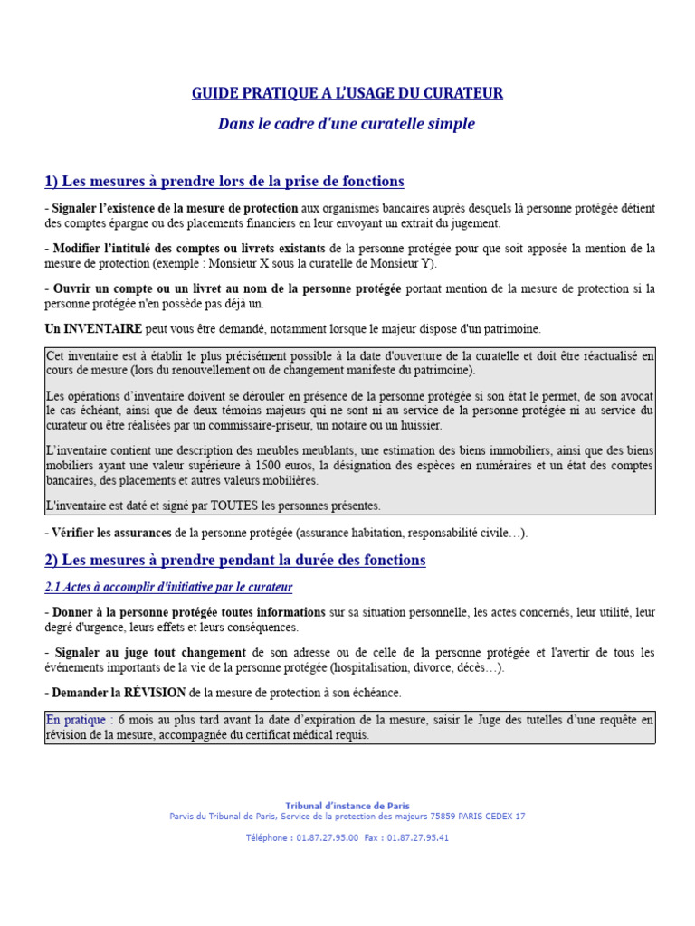 Guide Curatelle Simple | PDF | Mariage | Divorce