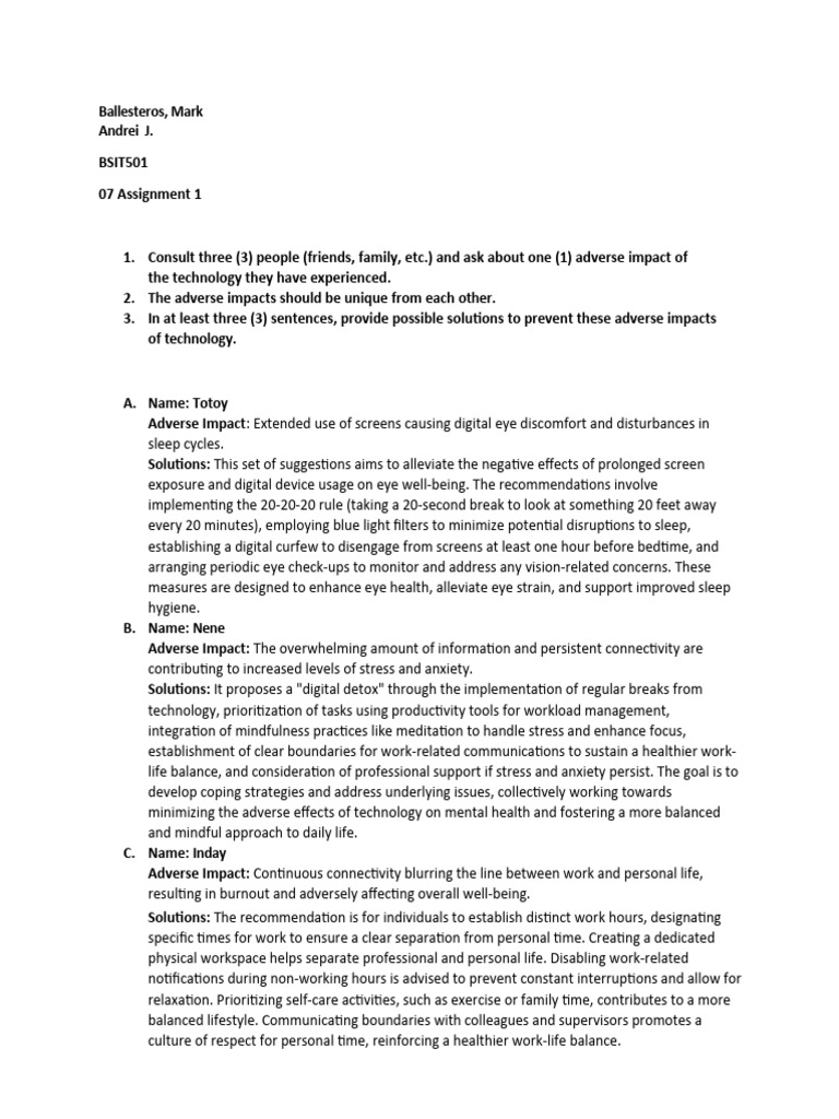 Ballesateros Mark Andrei J. (Prof Issues 07assignment) | PDF | Mental ...