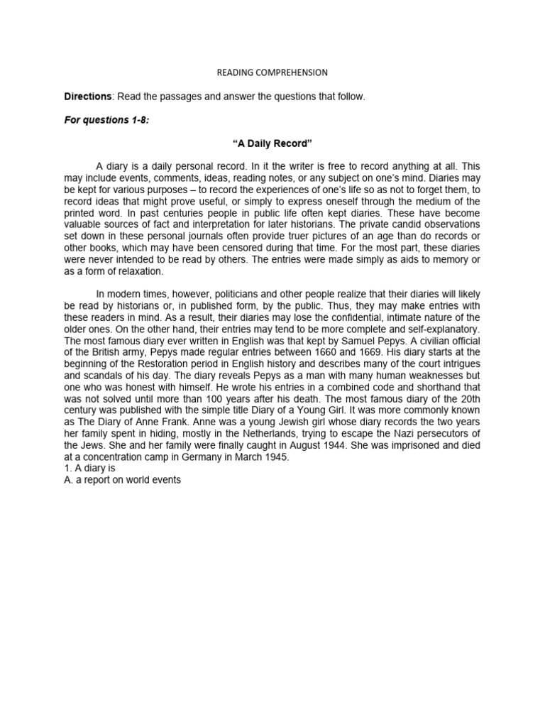 Reading Comprehension | PDF | Mount Vesuvius | Volcano