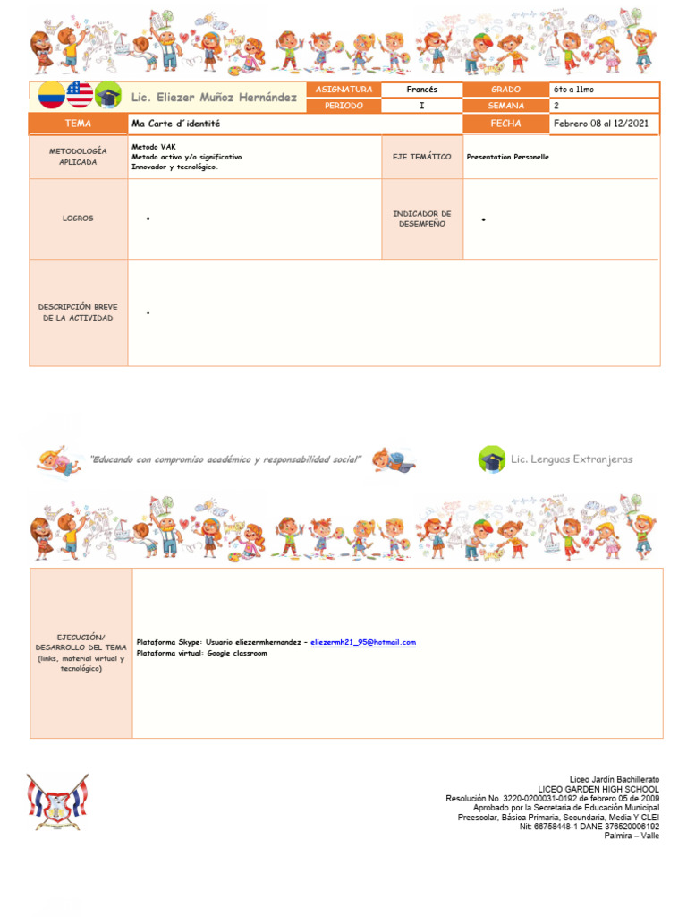 Planeador Semana 1 2021 | PDF