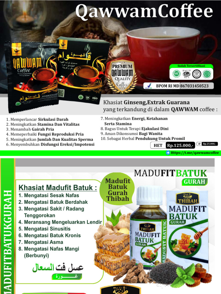 Khasiat Qawwam Coffee dan Produk Herbal | PDF