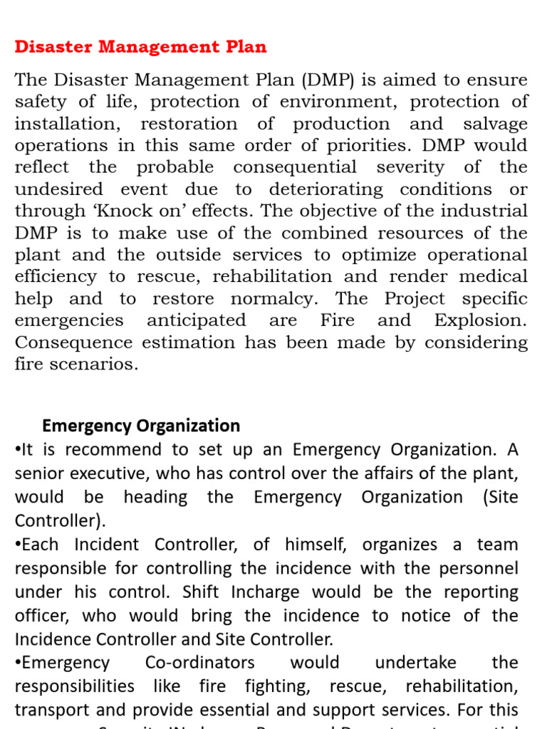 Disaster Management Plan Overview Pdf Fires Emergency Management