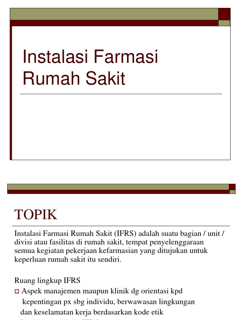 Instalasi Farmasi Rumah Sakit | PDF