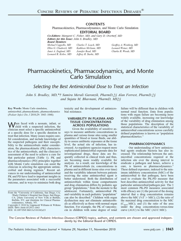 (2010) Pharmacokinetics, Pharmacodynamics, And Monte Carlo Simulation ...