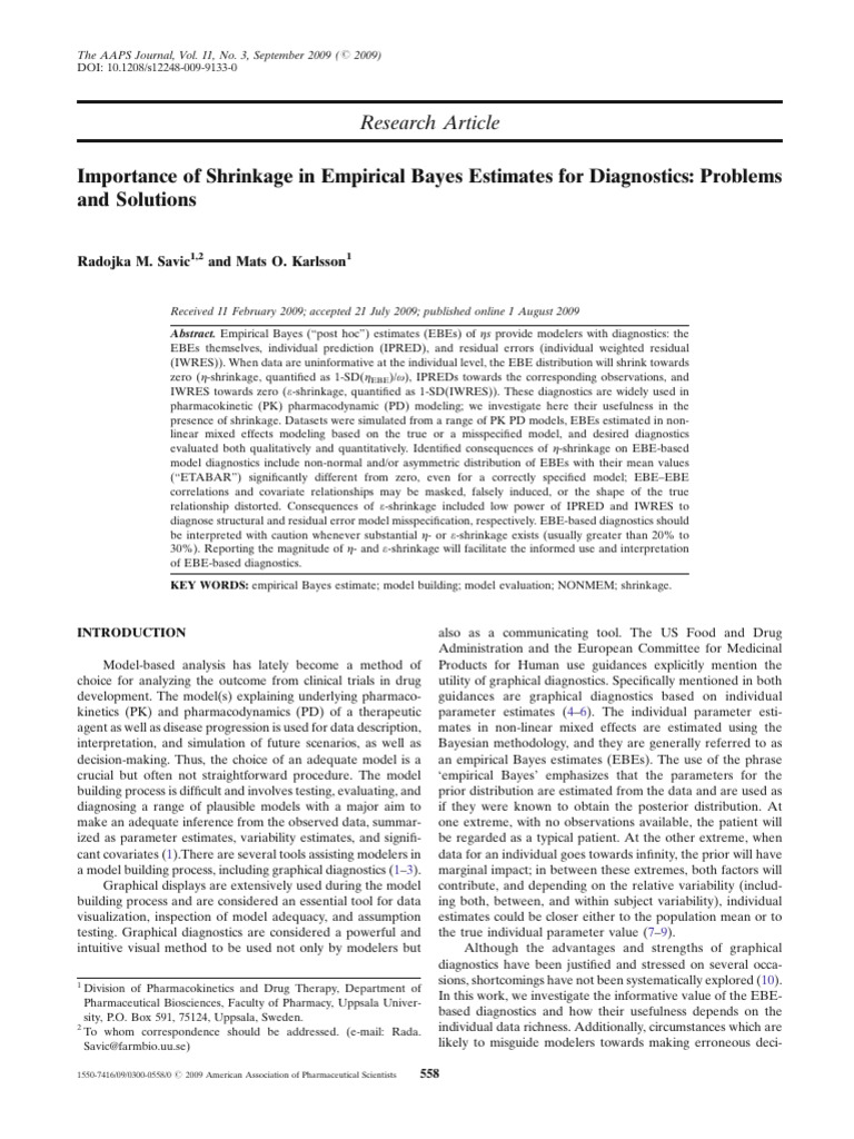 2009 Importance Of Shrinkage In Empirical Bayes Estimates For
