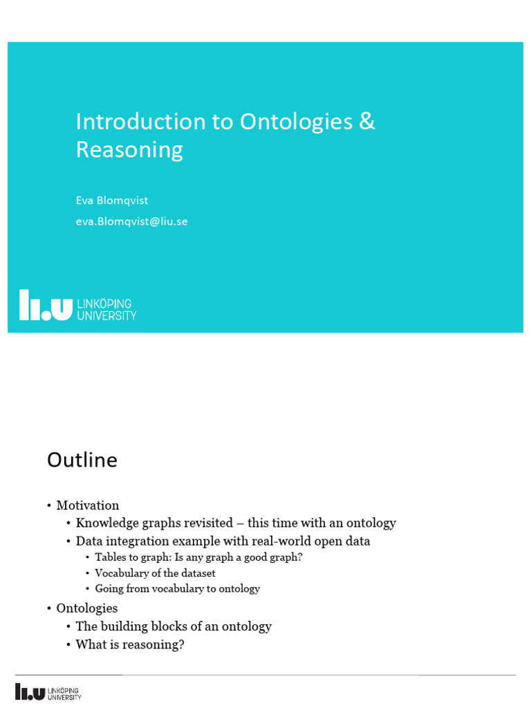 Introduction To Ontologies | PDF | Reasoning | Cognitive Science