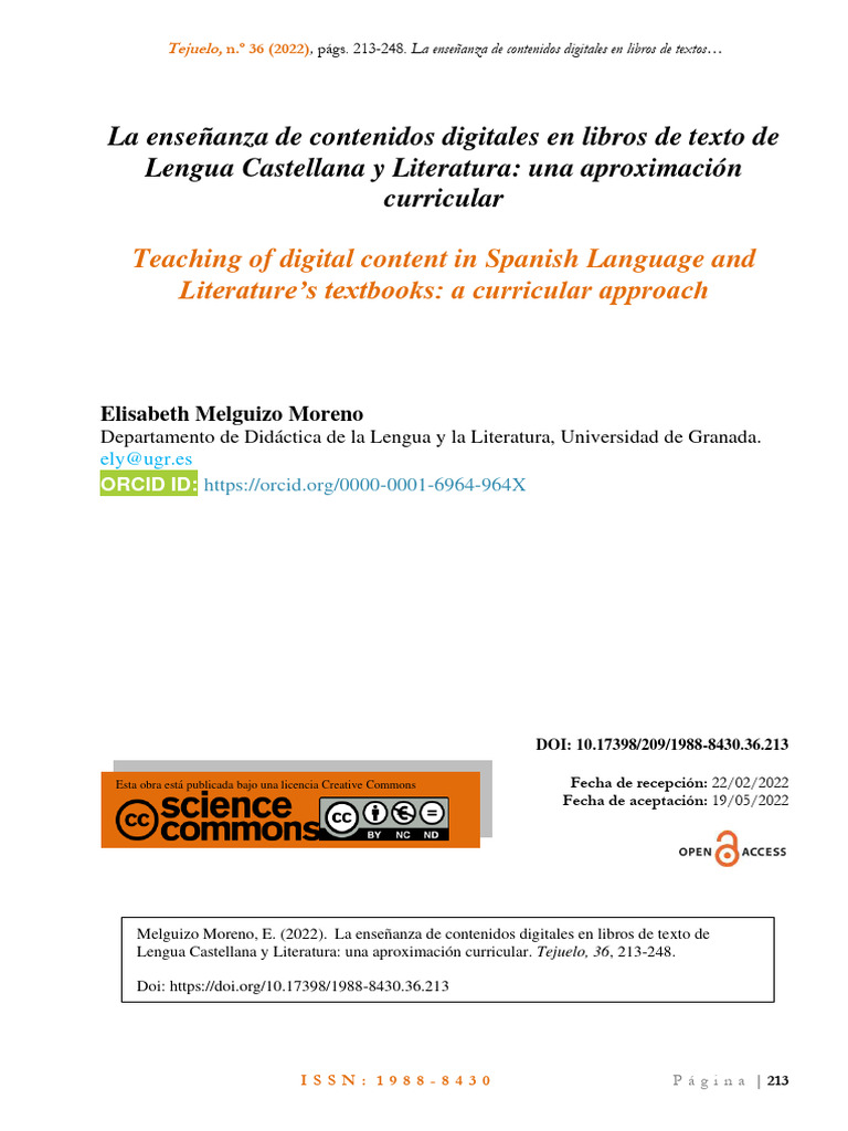 Tejuelo 2022 36 213 - 248 | PDF | Plan de estudios | Enseñando