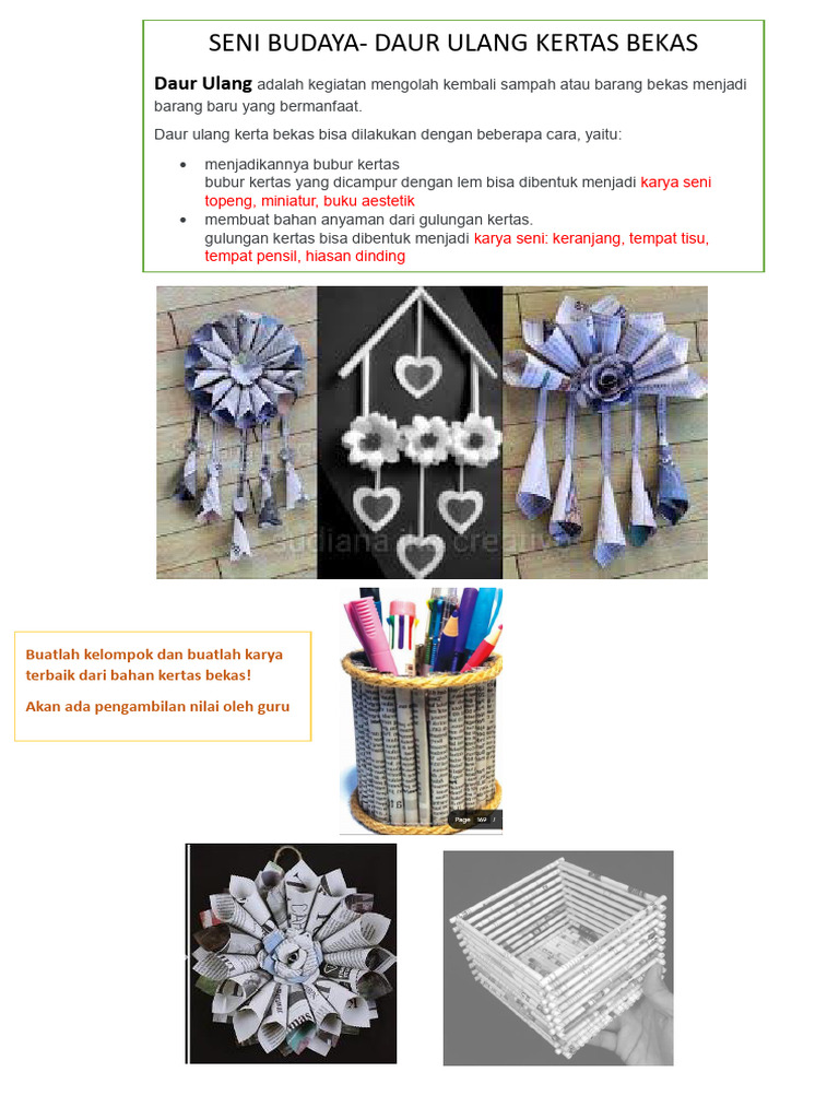 Seni Budaya-Daur Ulang Kertas Bekas | PDF | Seni