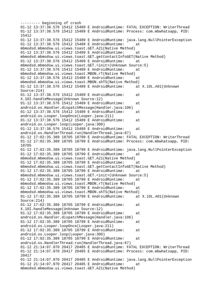 Logcat | PDF | Java (Programming Language) | Concurrent Computing