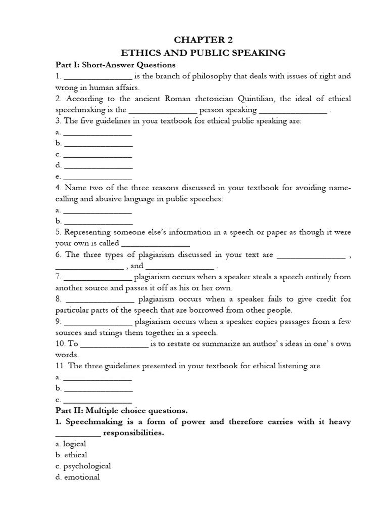 Chapter 2 - Exercises | PDF | Public Speaking | Plagiarism