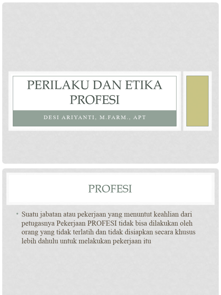 Materi Kul Etika Profesi | PDF