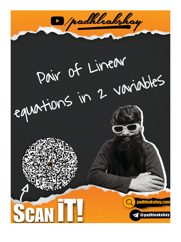 Chapter 3 Pair Of Linear Equations In Two Variables Pdf Equations Mathematical Objects
