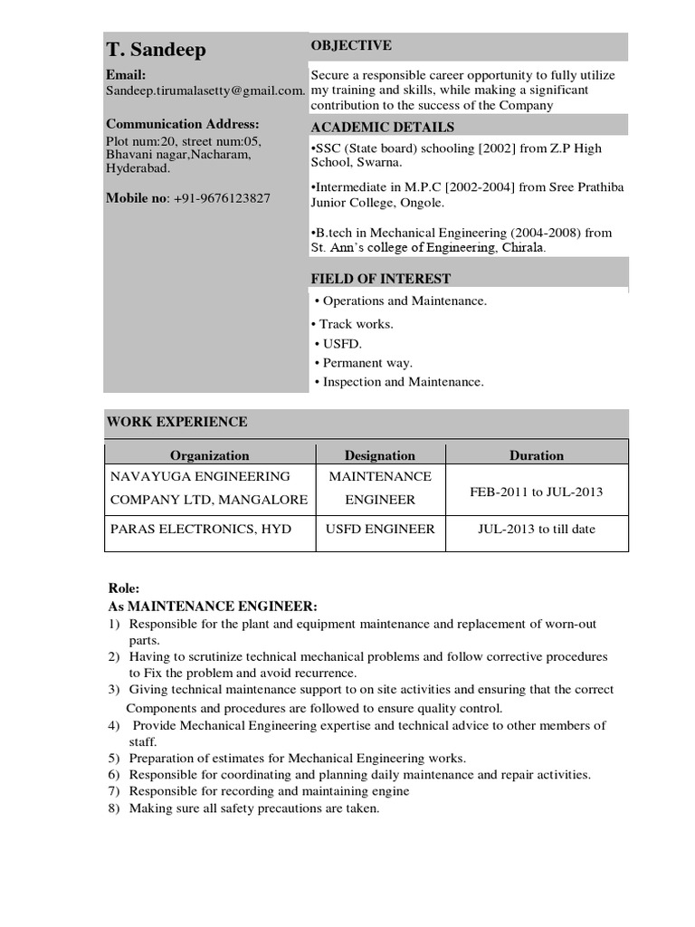 Sandeep CV | Download Free PDF | Engineering