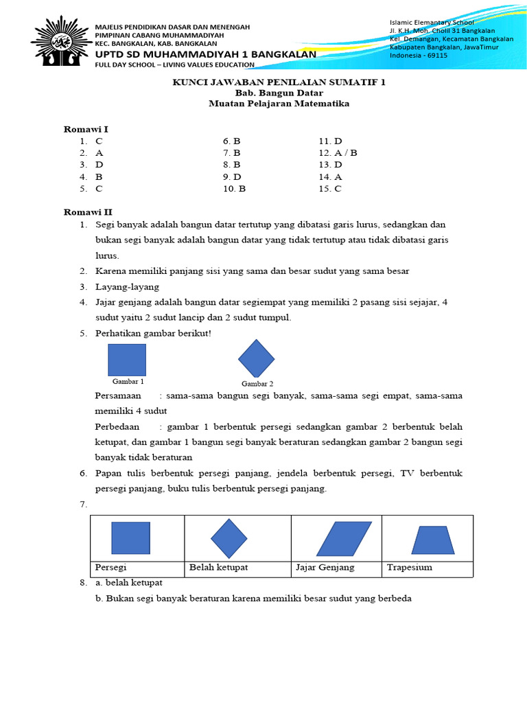 Kunci Jawaban BAB 5. Bangun Datar | PDF
