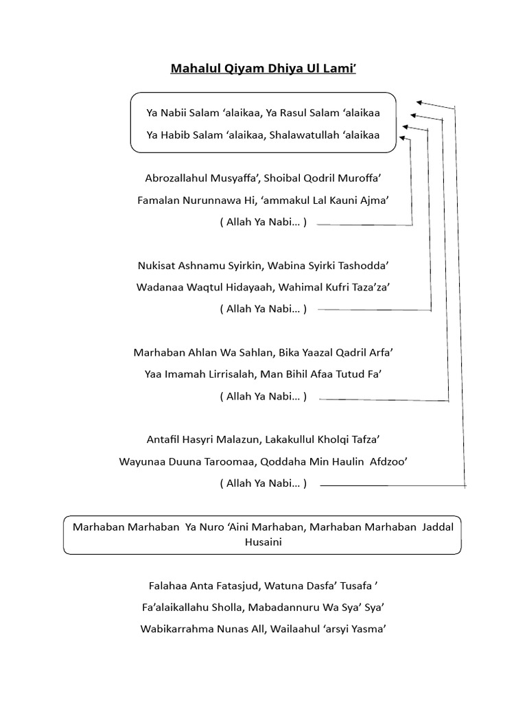 Mahalul Qiyam Dhiya Ul Lami | PDF | Religion & Spirituality