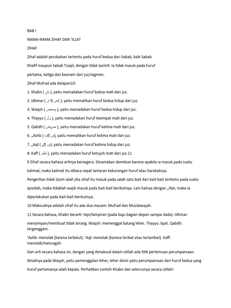 Zihaf dan ‘Illat dalam Ilmu ‘Arudh | PDF | Seni & Disiplin Bahasa