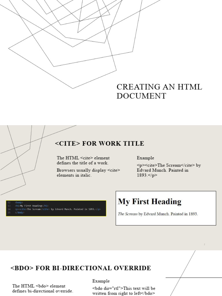 Creating An HTML Document | PDF | Html Element | Html
