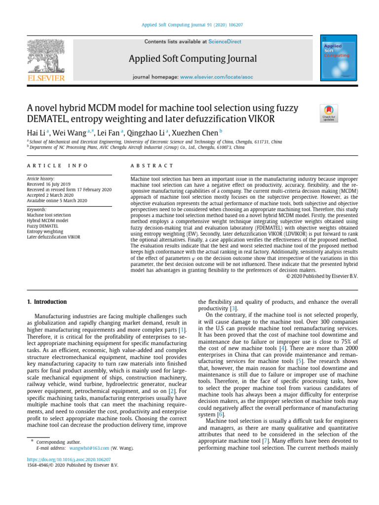 Entropy Fuzzy Vikor 2 | PDF | Fuzzy Logic