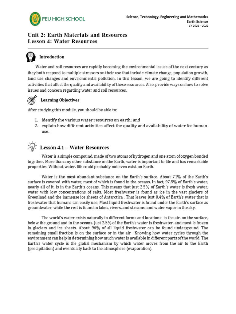 Factors Influencing Water Resources | PDF | Water | Fresh Water