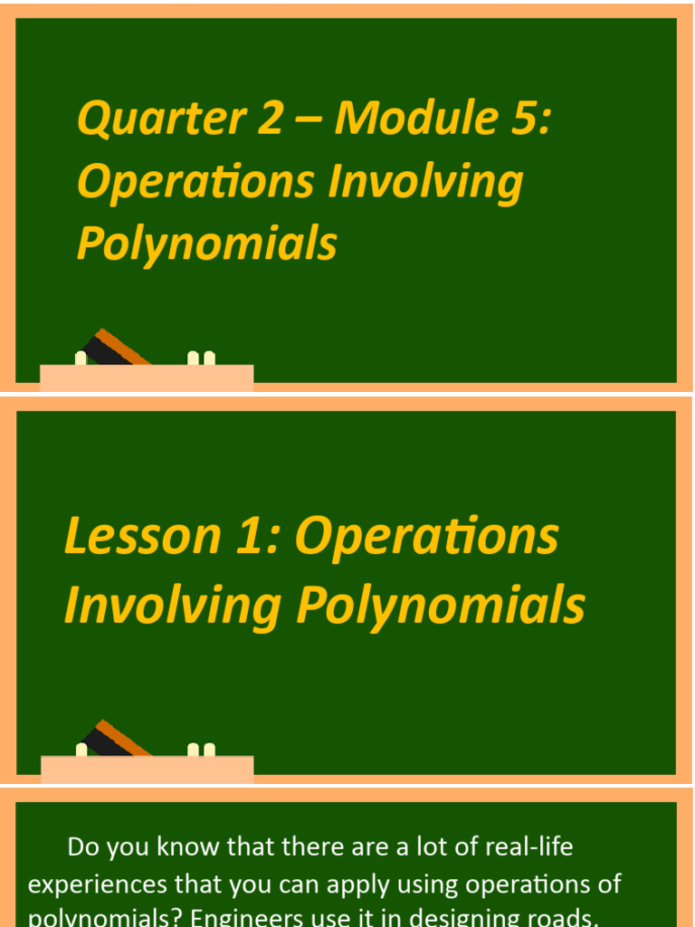 Operations Involving Polynomials | PDF