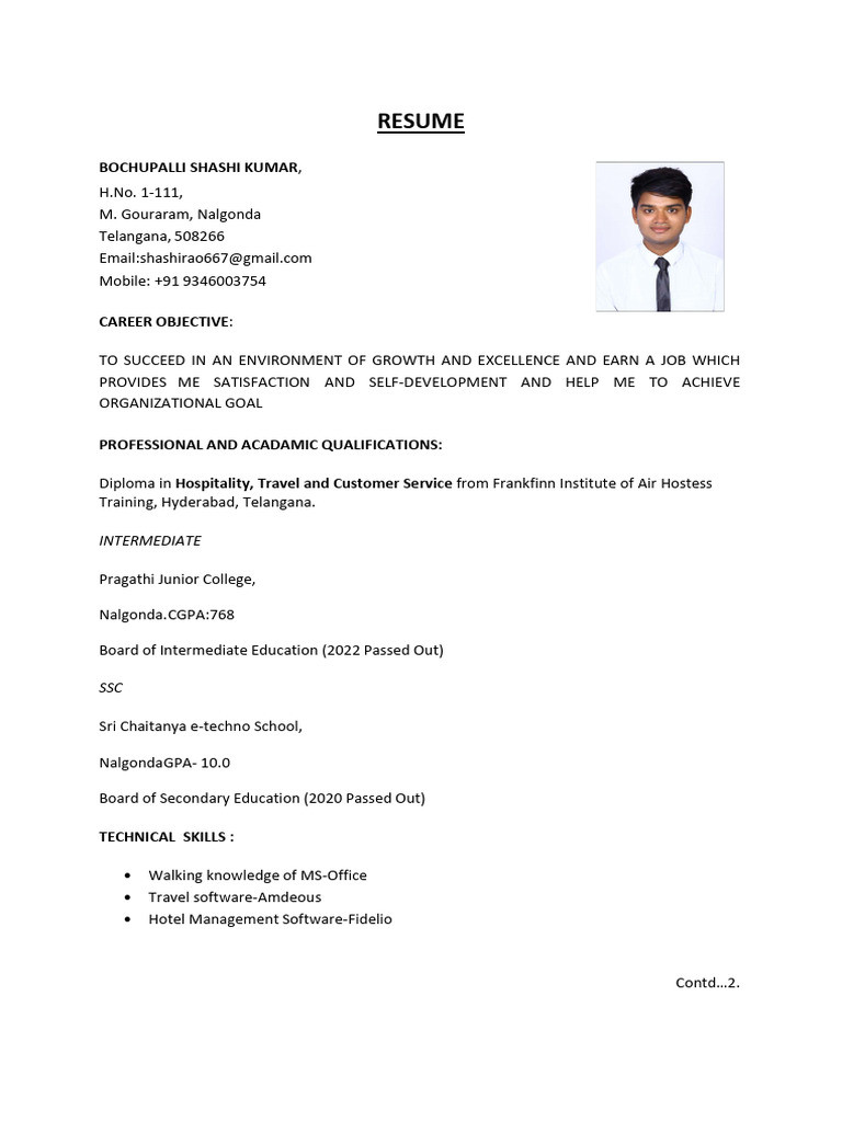 Resume of Shashi | PDF