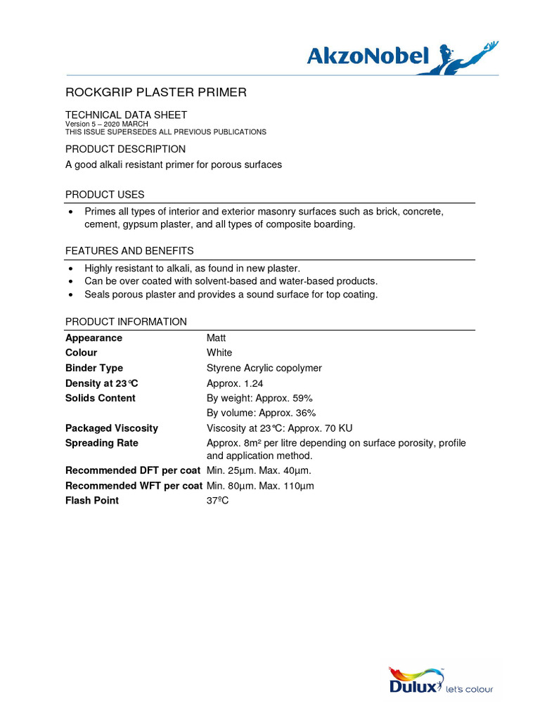 4 Rockgrip 2 1 en Prep Plasterprimer 2020 Rev5 | PDF | Plaster | Paint