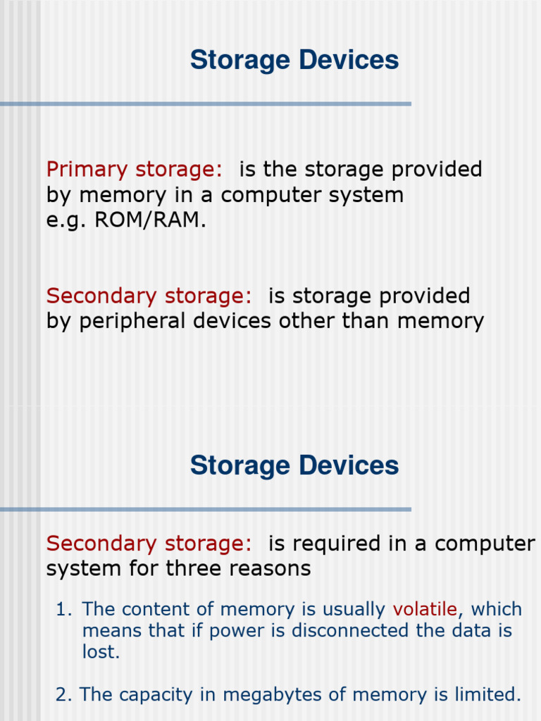 Storage Devices | PDF | Computer Data Storage | Floppy Disk