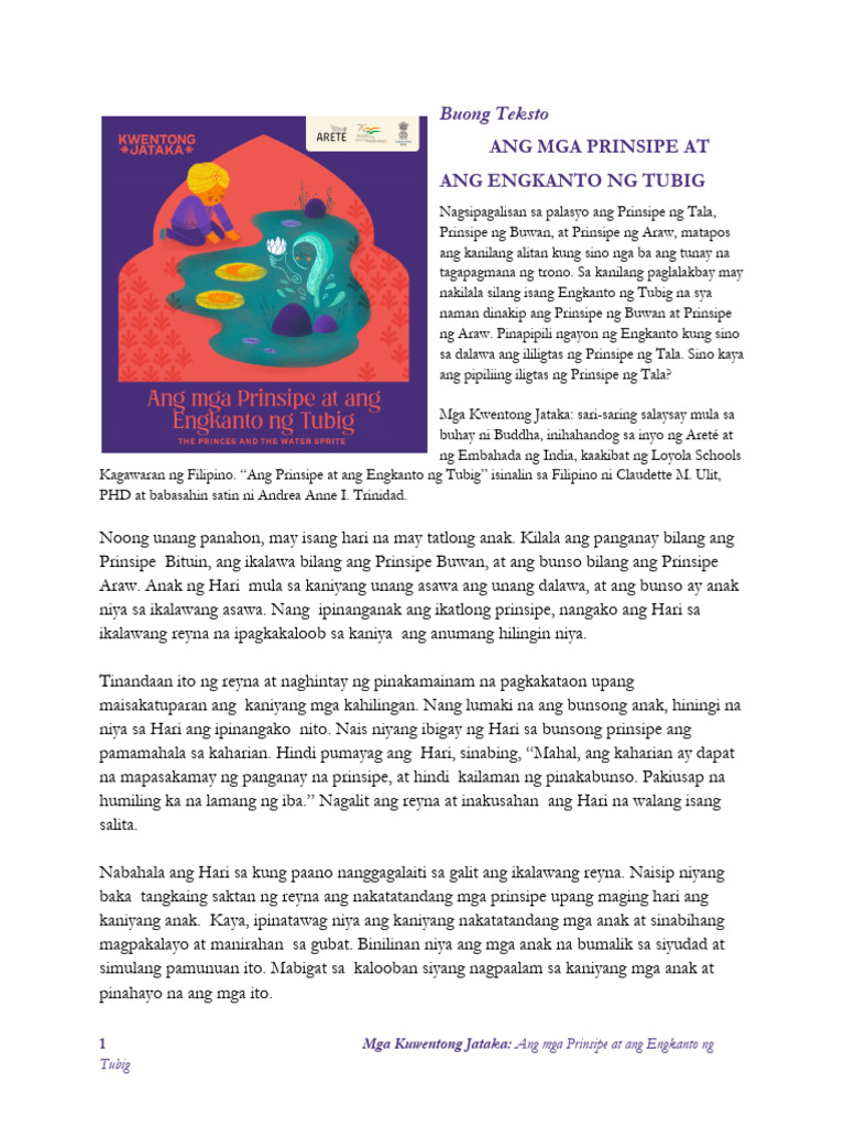 02 Ang Mga Prinsipe at Ang Engkanto NG Tubig Buong Teksto | PDF