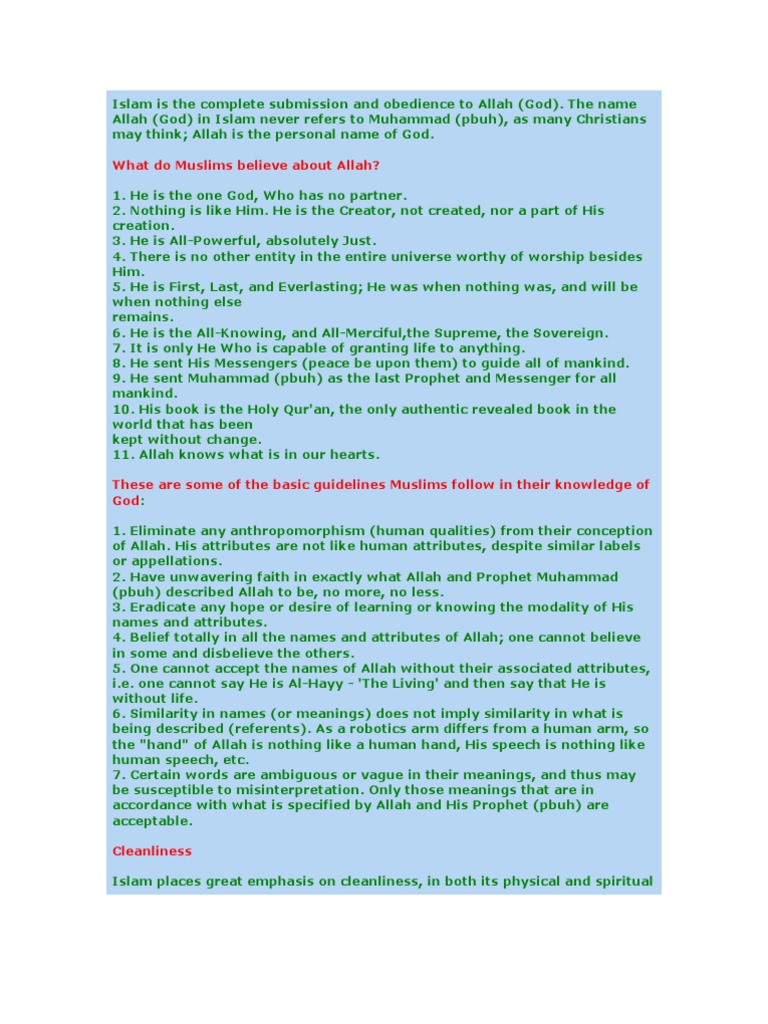 Islam Is The Complete Submission and Obedience To Allah | PDF ...