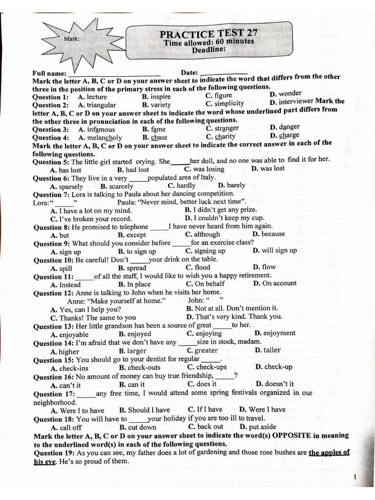 hs12 - Test 27 | PDF