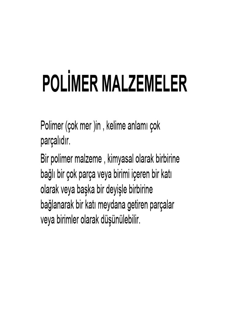 Polimerler Sunum1 | PDF