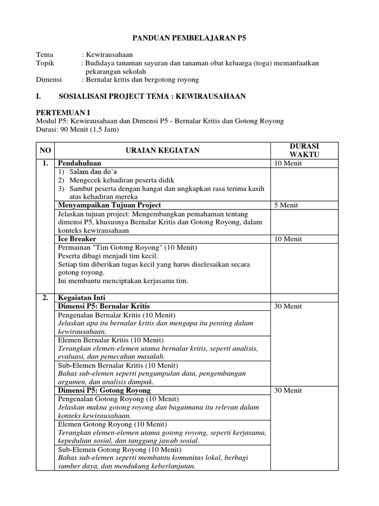 Langkah-Langkah Project Tema 1 | PDF