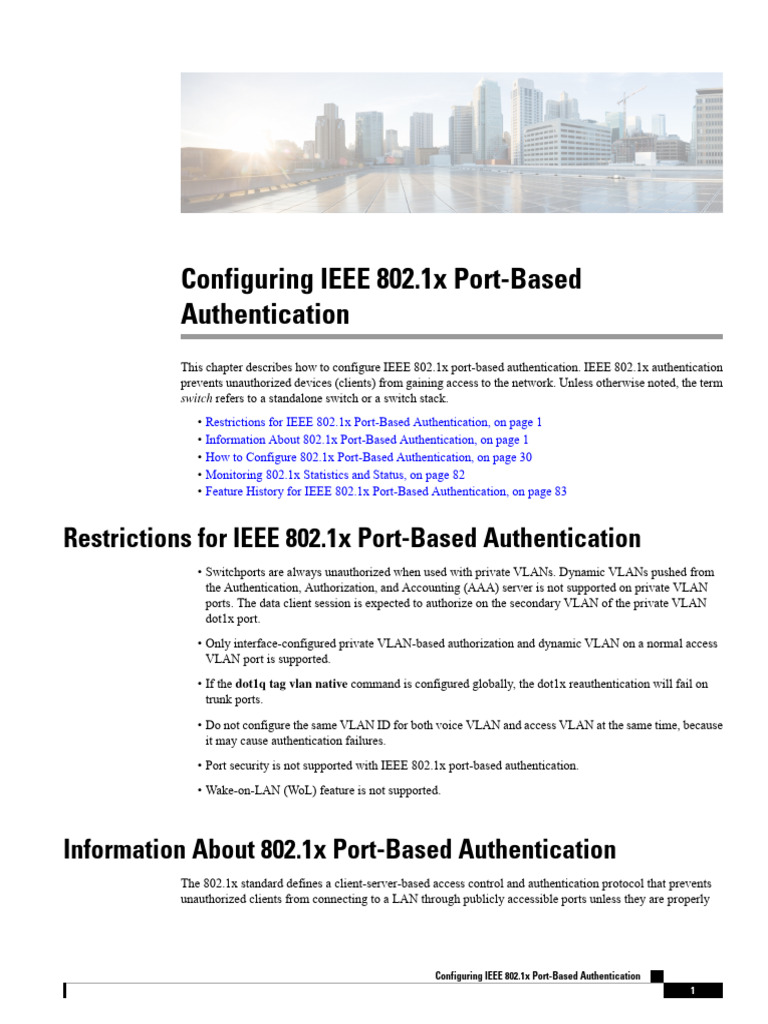 Configuring Ieee 802 1x Port Based Authentication | PDF | Radius | Port (Computer Networking)