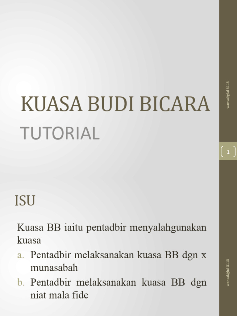 KUASA BUDI BICARA_TUTORIAL | PDF