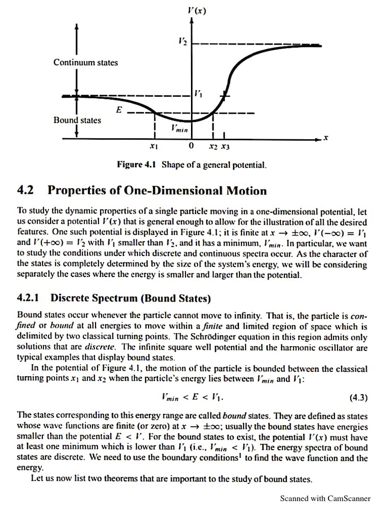 Properties of One Dimensional Potential Function | PDF