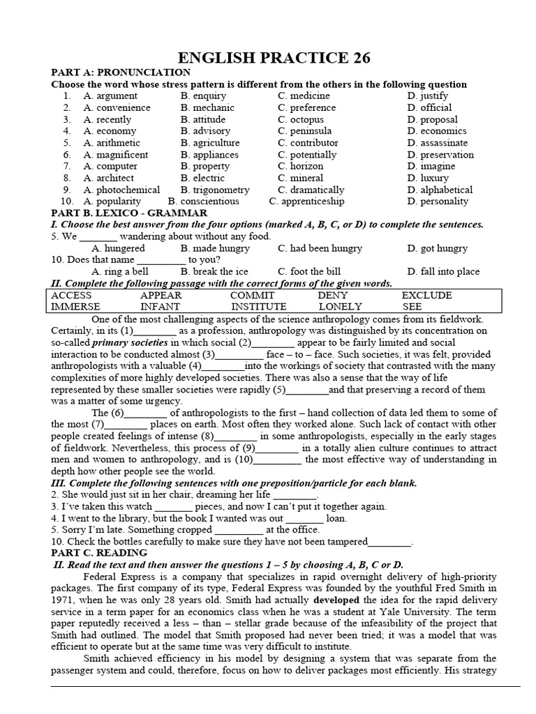 ĐỀ 26 | PDF | Human Communication | Linguistics