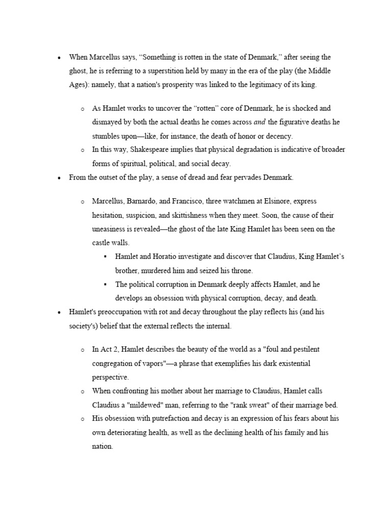 Death and Detoriation in Hamlet | PDF | Hamlet | Plays Based On ...