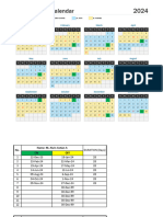 Shift Work Calendar | PDF