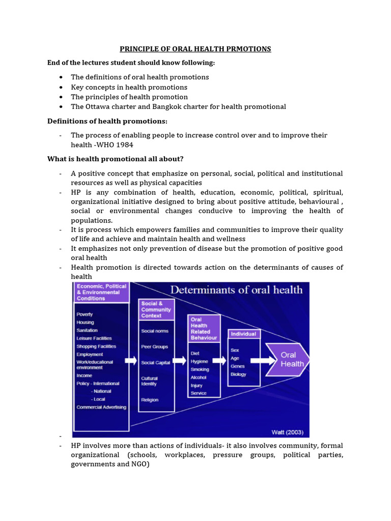 Principles of Oral Health Promotion | PDF | Health Promotion | Empowerment