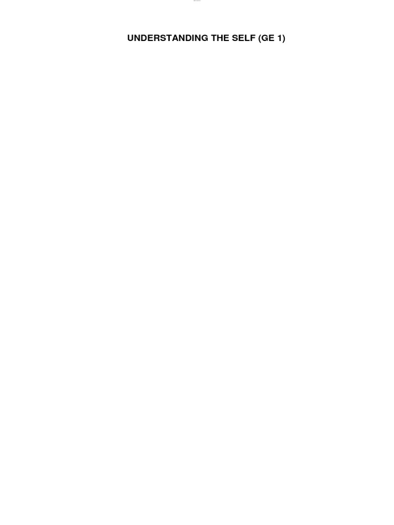 FULL MODULE - understanding-the-self-GE 1 - 3 Units | PDF | Id ...