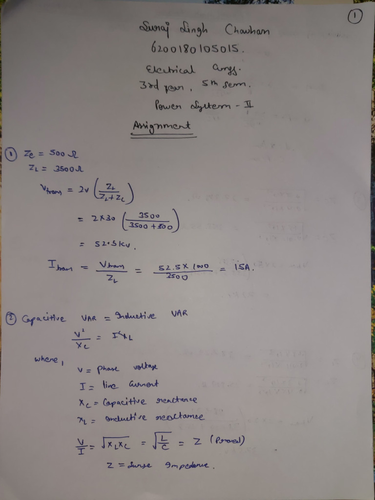 Power System 2 Assignment | PDF