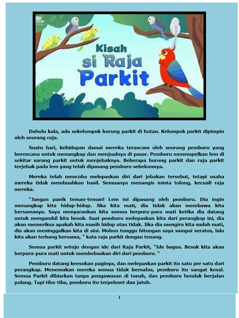Cerita Rakyat Raja Parkit | PDF